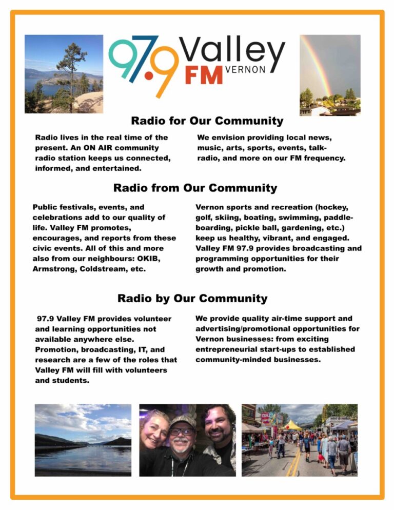 97.9 Valley FM, Vernon's Community Radio Society – Vernon's Only ...